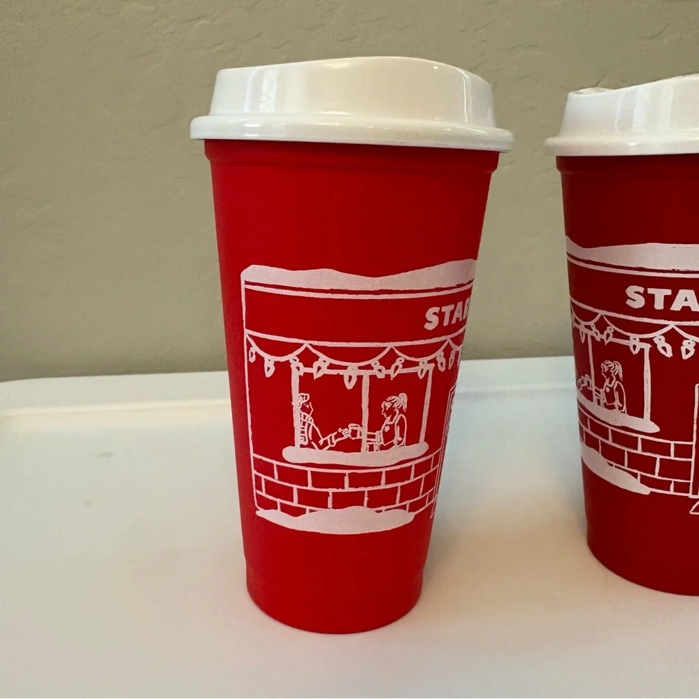 Starbucks | Dining | New Set Of 2 Starbucks 225 Holiday Red Cups 6oz ...